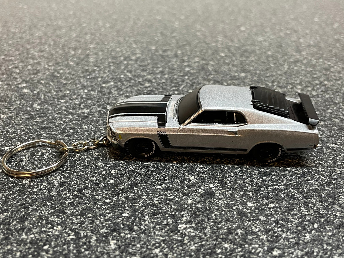 1970 Mustang Boss 302 Keychain Diecast Car Muscle Car – Stickers_4u