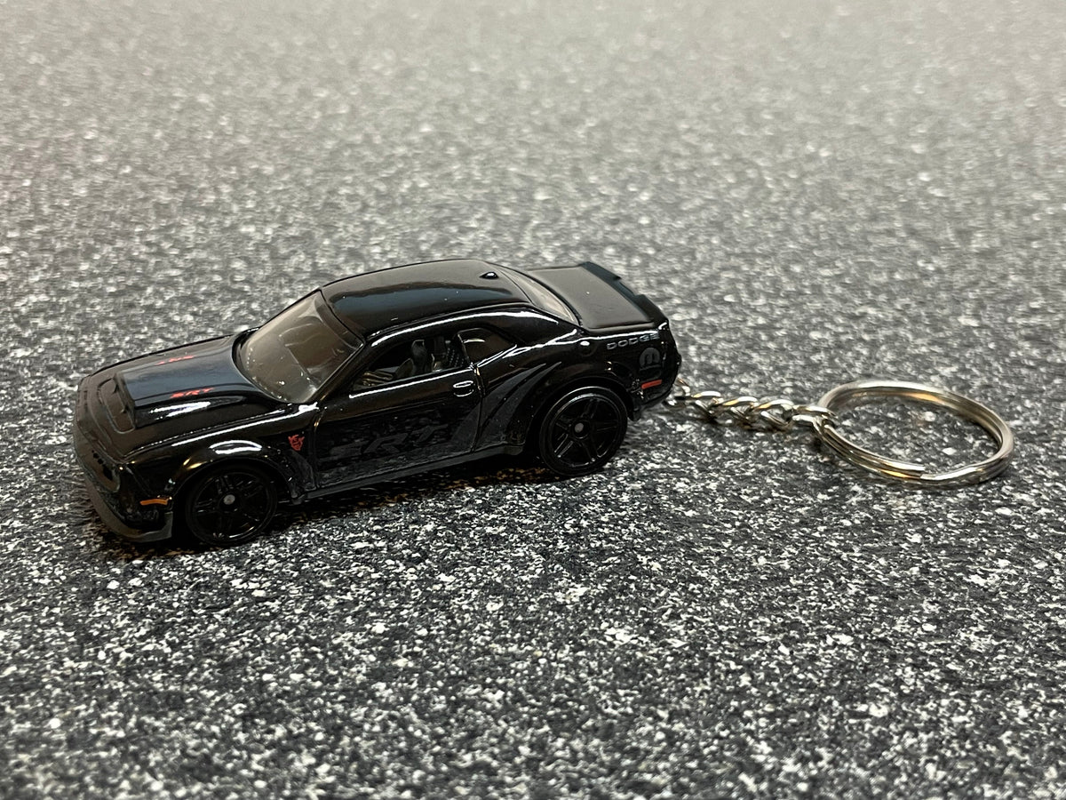 Dodge Challenger Hellcat Demon Hemi SRT Black Keychain Diecast Car Mat ...