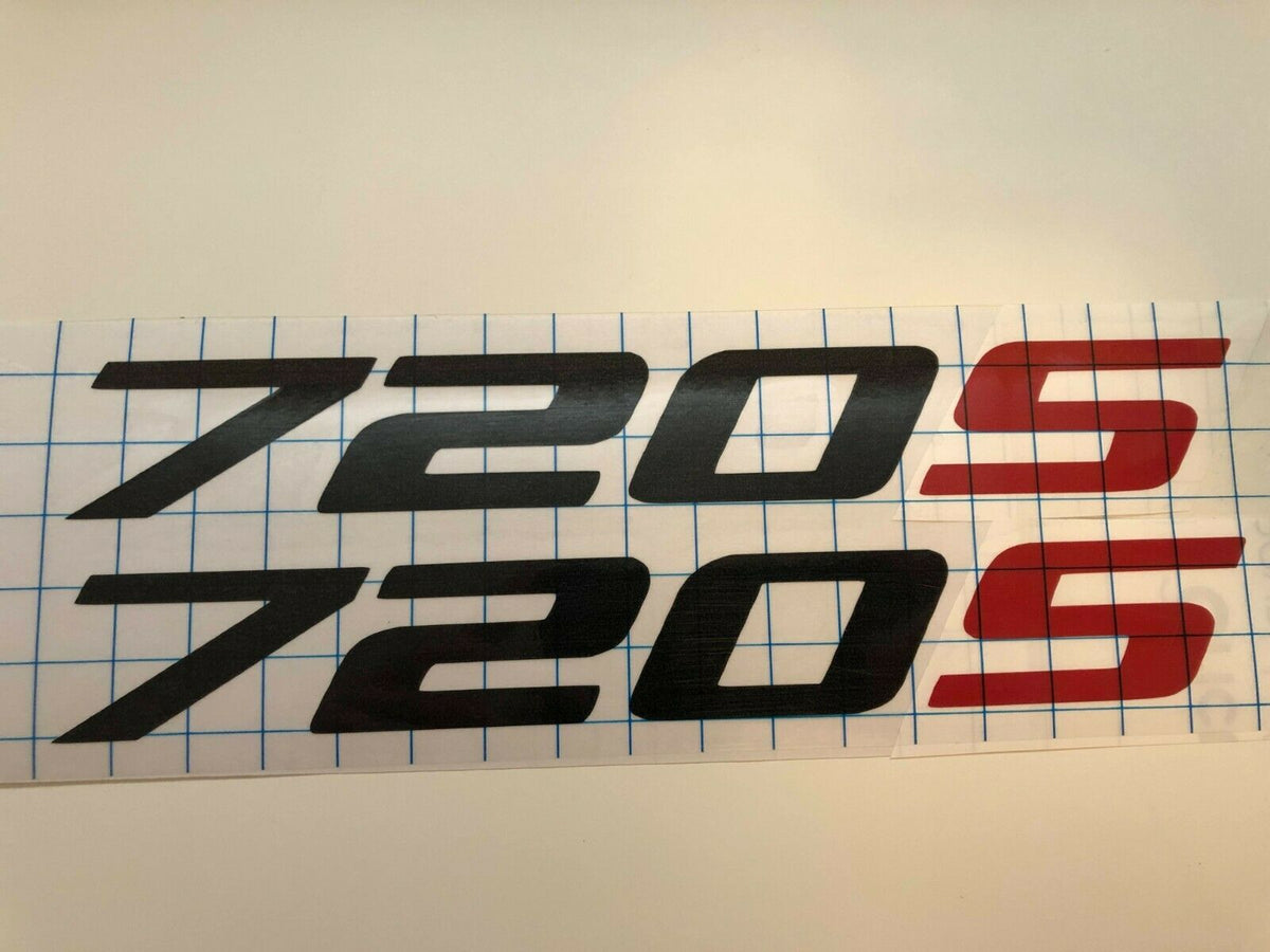 2x McLaren 720S Logo Vinyl Sticker Decal 4" 5" 6" 8" 10" 12" 16" 20" 2 ...