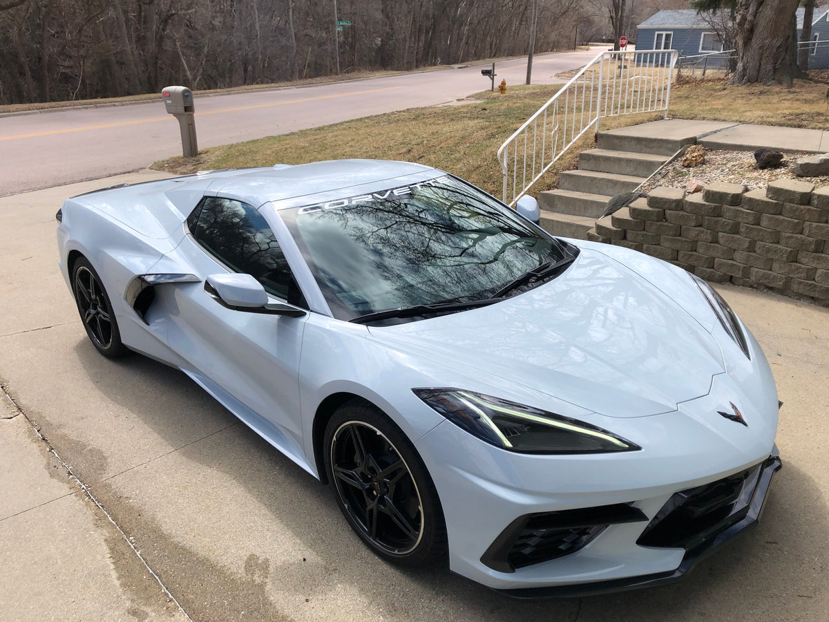 Corvette C8 Windshield Banner Vinyl Decal Sticker 40" x 2" Multiple Co ...