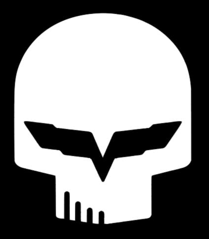 Corvette Racing C6 Jake Skull Logo Vinyl Sticker Decal 2.5" 4" 6" 8" 1 ...