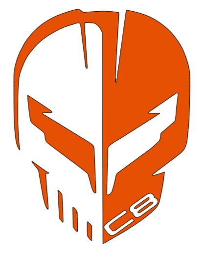 Corvette Racing Jake Skull Logo Vinyl Sticker Decal 2.5" 4" 6" 8" 10 ...